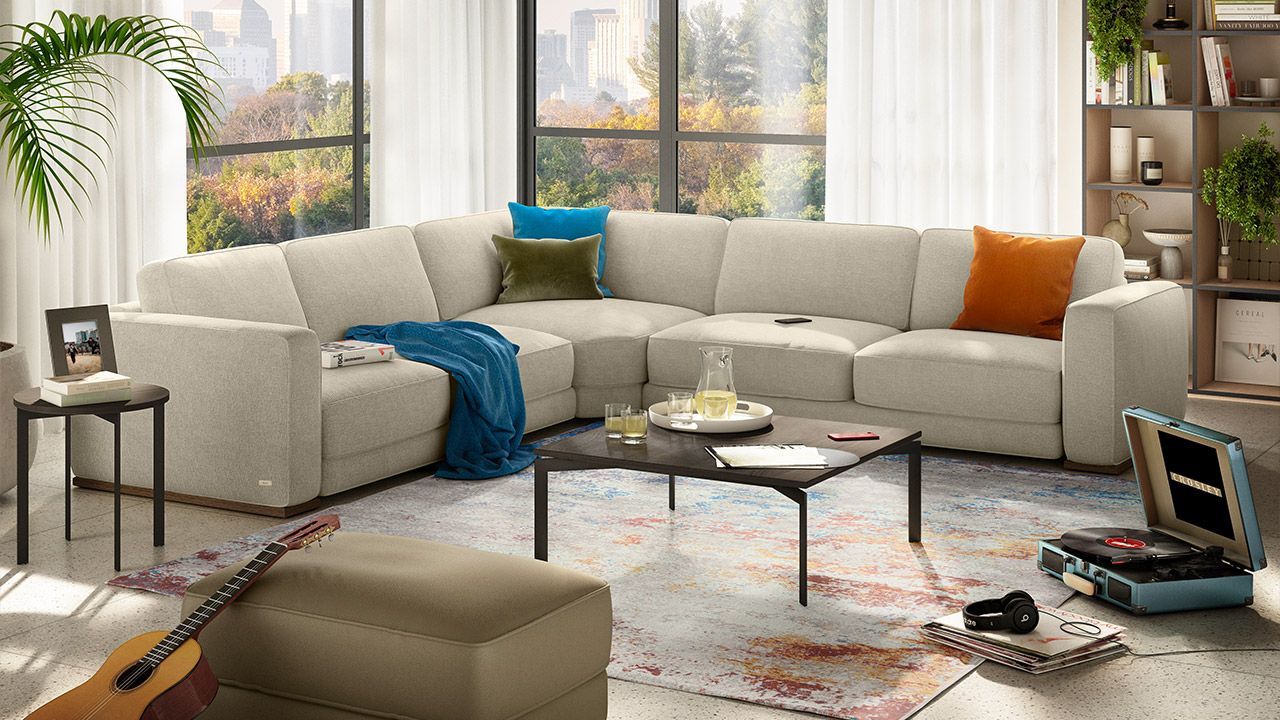 Natuzzi l shape sofa store