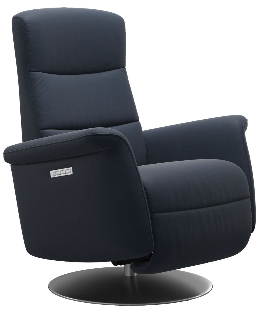 Ekornes Stressless Mike Large Power Steel Recliner *Quick Ship ...